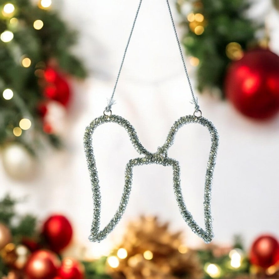 Beaded Angel Wing Ornament - 4-in – Mellow Monkey
