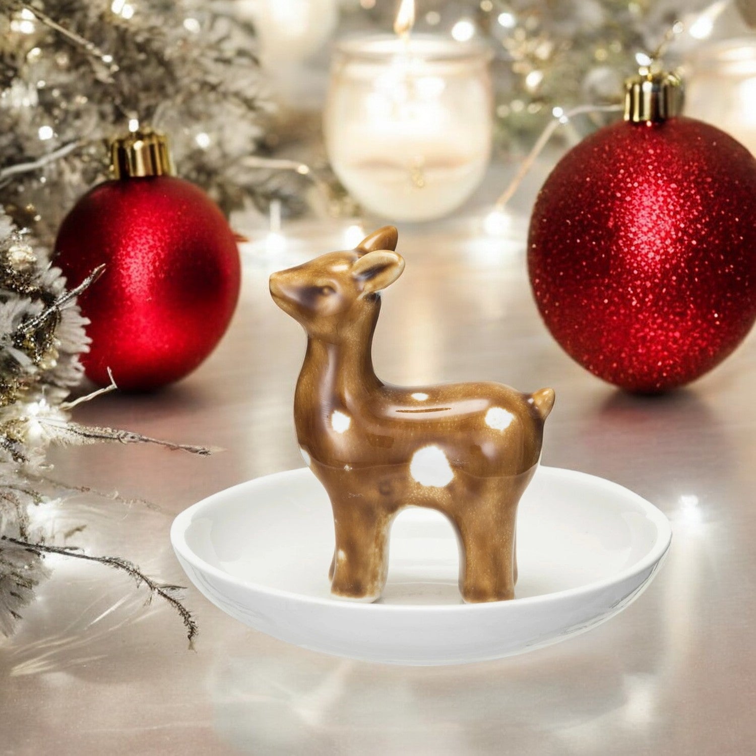 Decorative Stoneware Dish with Deer - 4-1/4-in – Mellow Monkey