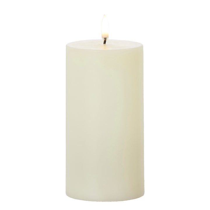 Uyuni LED Realistic Electronic Flame Wax Candle - Ivory - 3-in x 7-in ...