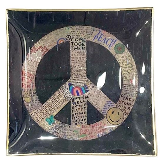 Choose Peace - Large Square Decoupage Plate - 10-in – Mellow Monkey