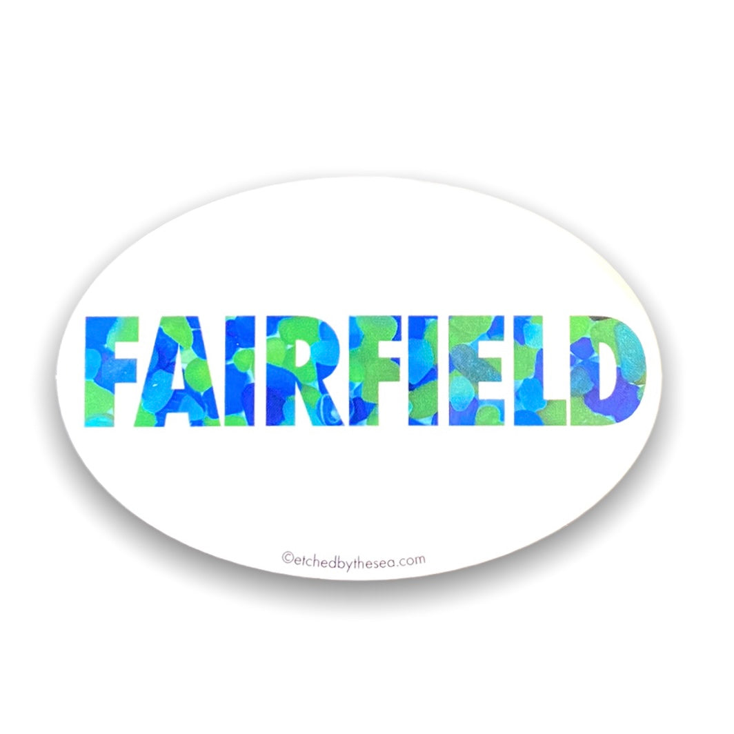 Fairfield - Sea Glass Vinyl Sticker Decal - 3-in – Mellow Monkey