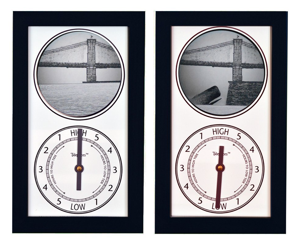 Tidepieces by Alan Winick Brooklyn Bridge Tide Clock Solid Oak Frame ...